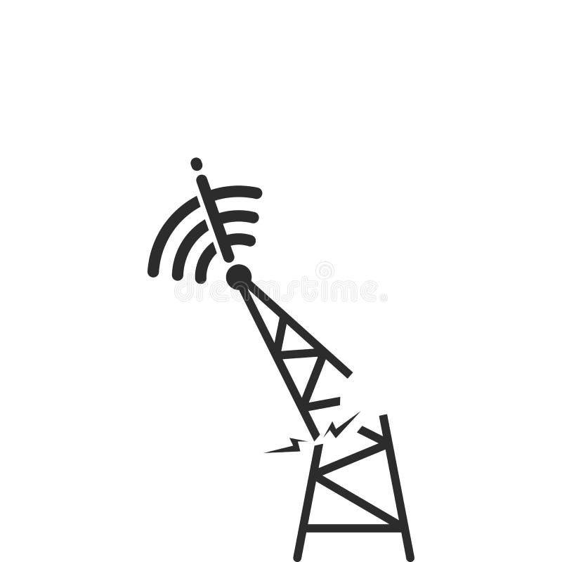Signal Tower Collapsed,icon of No Signal Illustration Design Stock ...