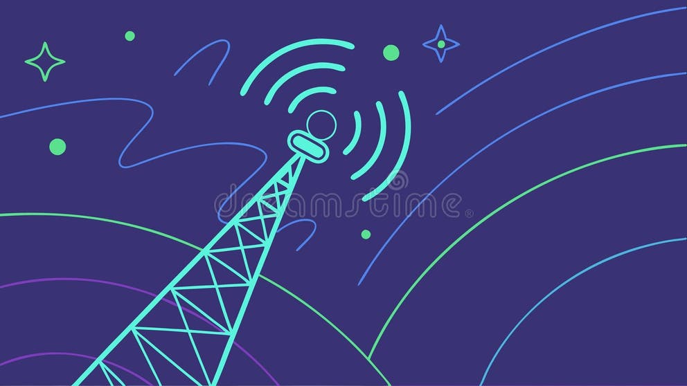 Signal Tower Emitting Waves, Communication and Tech Vector Design ...