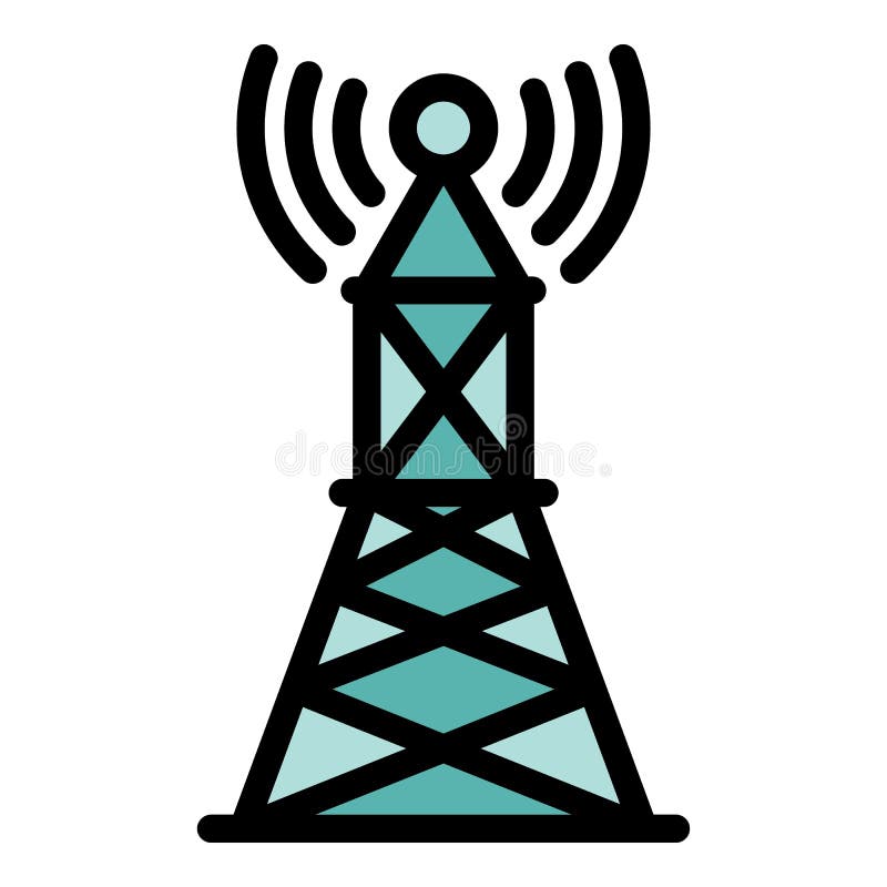 Signal Tower Icon Color Outline Vector Stock Vector - Illustration of ...