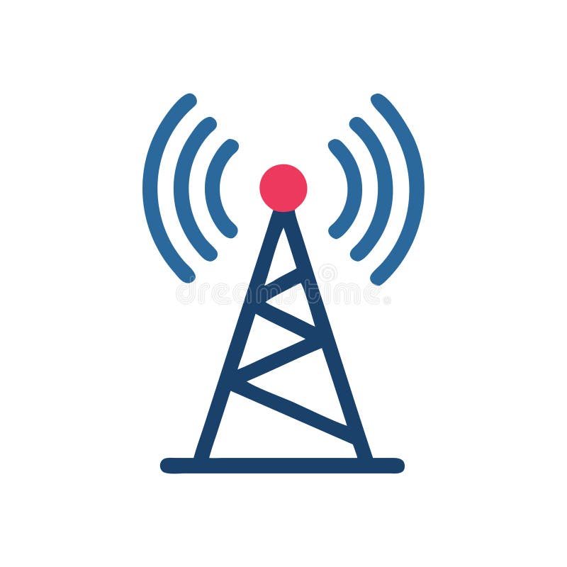 Signal Tower Icon for Communication Stock Vector - Illustration of ...
