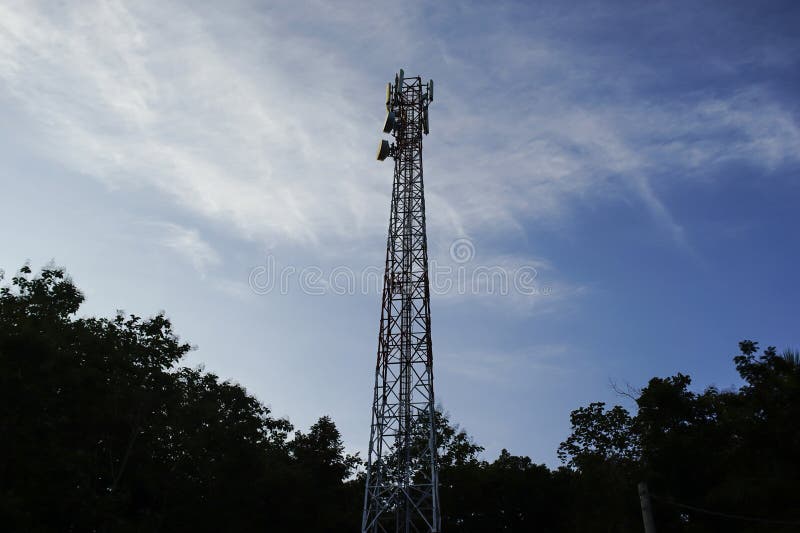 Signal Tower or Mobile Phone Tower .Global Connection and Internet ...