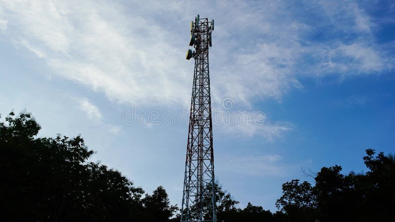 Timelapse Signal Tower or Mobile Phone Tower .Global Connection and ...