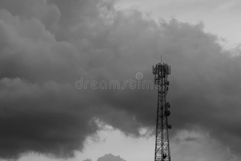 Signal Tower and storm stock photo. Image of signal - 254130098