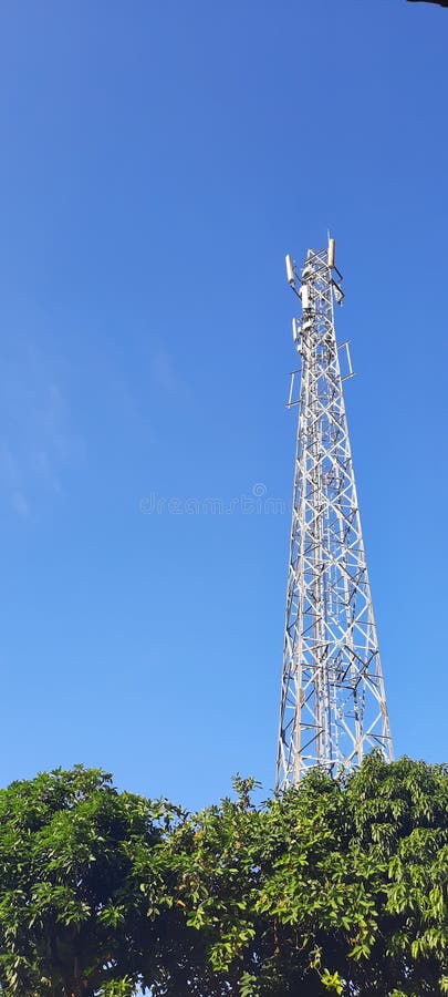 Signal Tower in Summer stock image. Image of mast, summer - 224897761