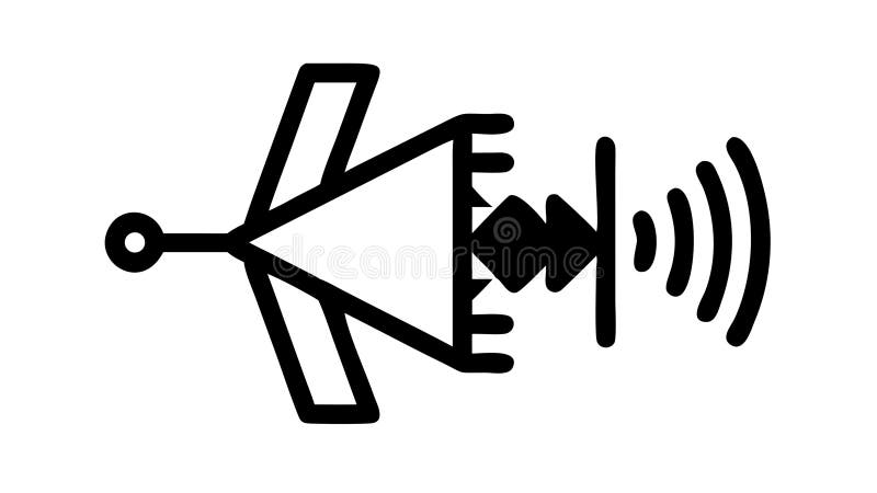 Signal Transmission Device Vector Icon. Broadcast Receiver, Vector ...