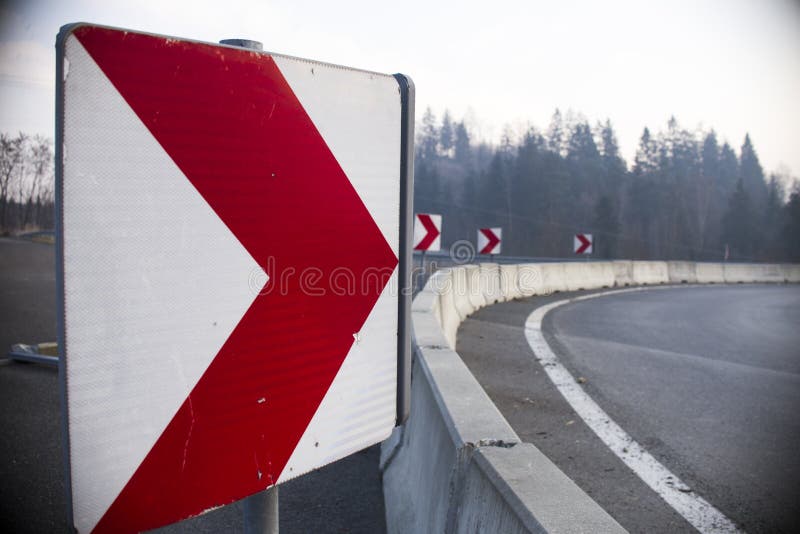 Signal Turn Right on Country Road Stock Image - Image of pattern, scene ...