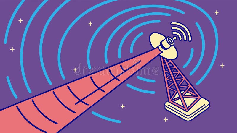 Signal Waves, Communication and Broadcasting Illustration Vector Design ...