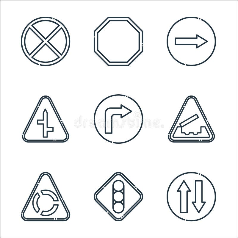 Signaling Line Icons. Linear Set Stock Vector - Illustration of street ...