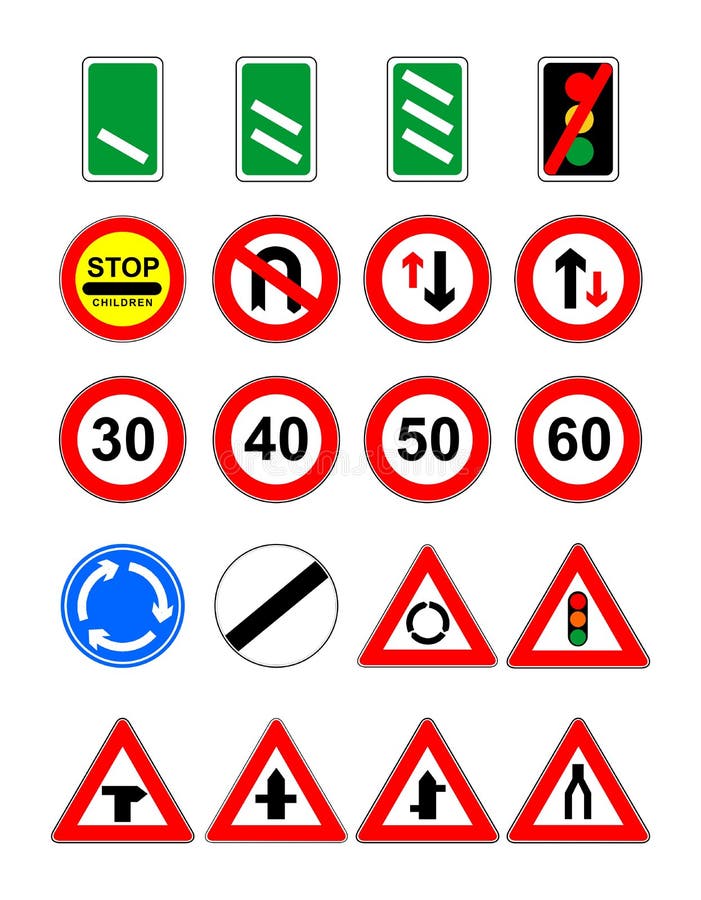 Ensemble De Signes De Route Illustration de Vecteur - Illustration du ...