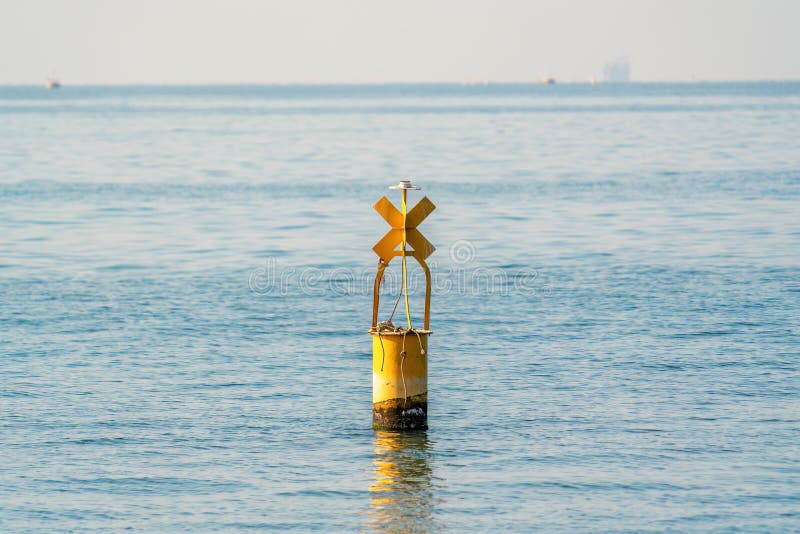 A Signalling Pontoon on the Sea Surface Stock Photo - Image of ocean ...
