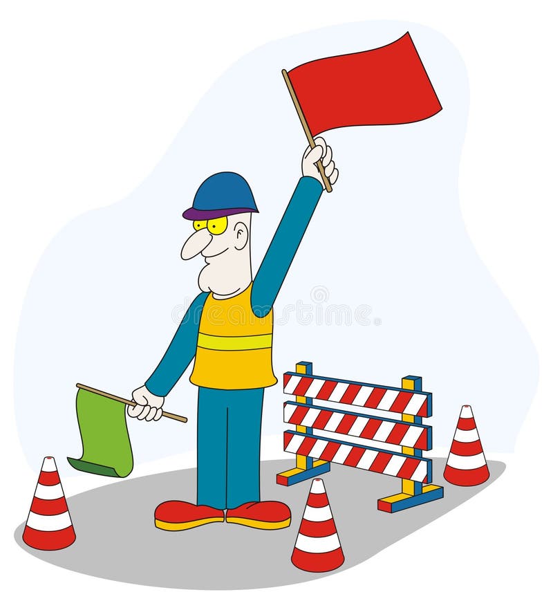 Signalman stock vector. Illustration of road, caricature - 14617113