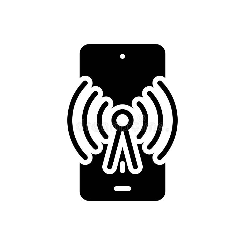 Black Solid Icon for Signals, Wireless and Wifi Stock Illustration ...