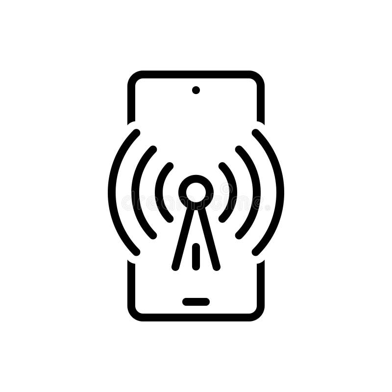 Black Line Icon for Signals, Wireless and Wifi Stock Vector ...