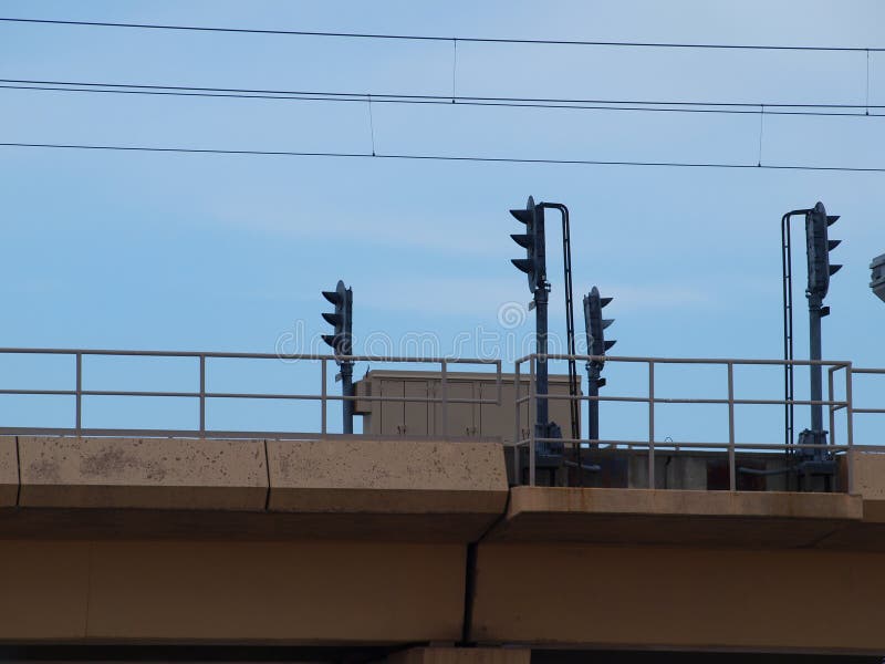 Signals on Light Rail Line editorial stock image. Image of control ...