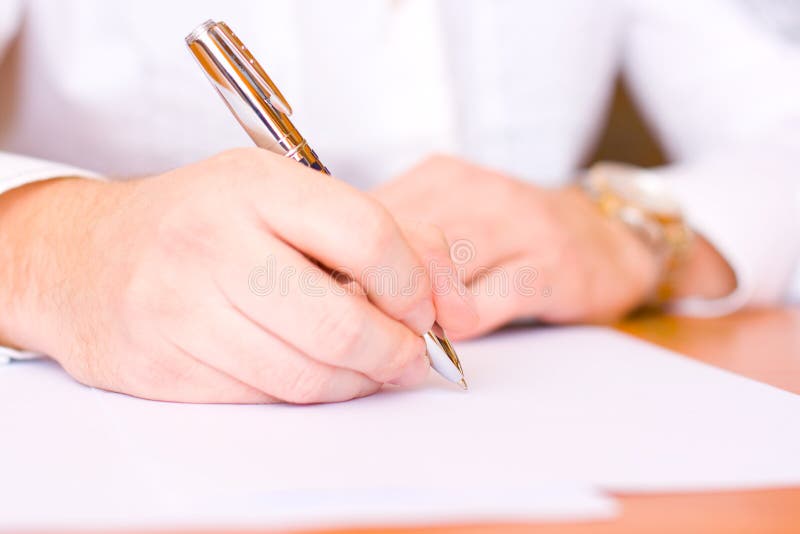 Signing a check cheque stock image. Image of cheque, demand - 10296363