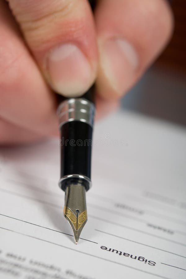 Signing a signature stock image. Image of cutouts, signature - 24811955