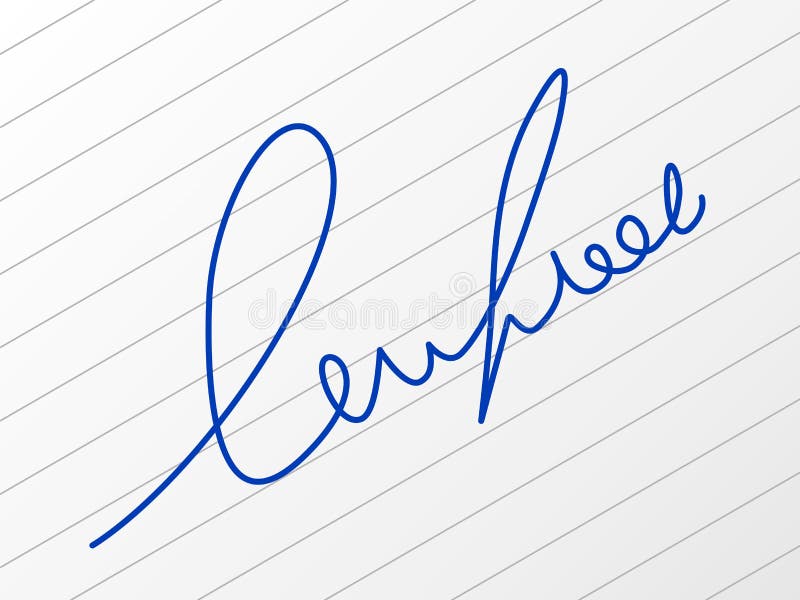Signature De Crayon Lecteur Illustration de Vecteur - Illustration du ...