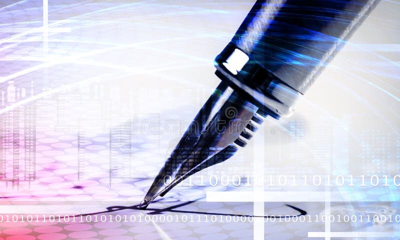 Signature Avec Un Stylo-plume Image stock - Image du signature ...