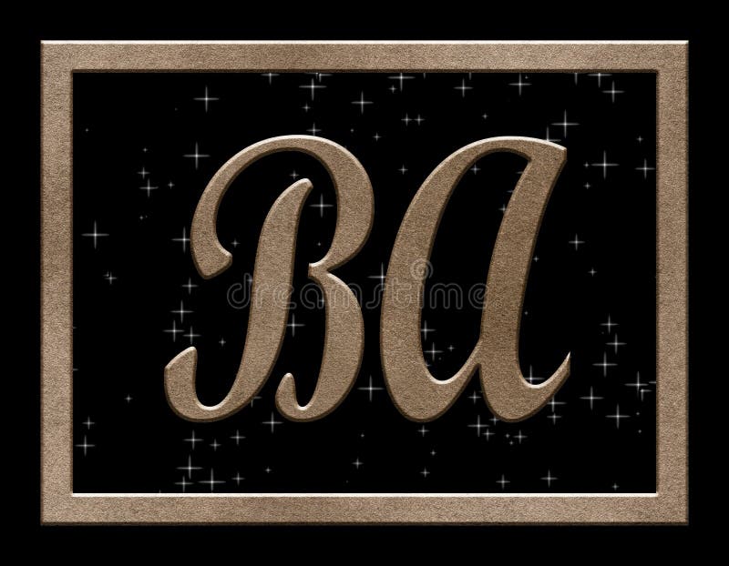 Signature BA , crystal stock illustration. Illustration of majuscule ...