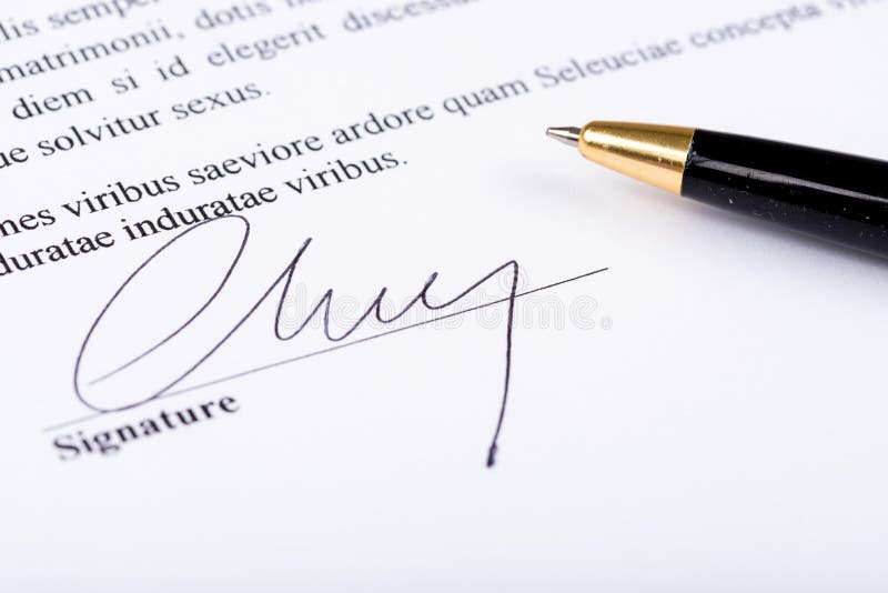 Signature stock photo. Image of contract, statement, closeup - 58507810