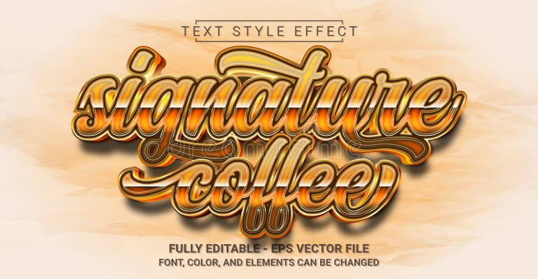 Signature Coffee Text Style Effect. Editable Graphic Text Template ...