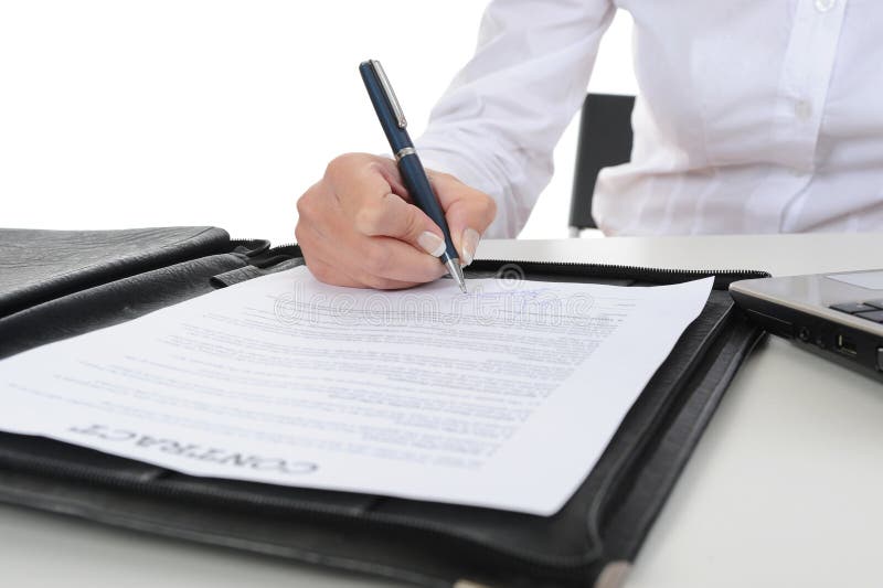 Signature of the contract stock photo. Image of handwriting - 15879594
