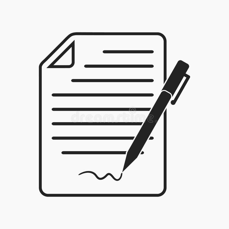 Signature contract icon. stock vector. Illustration of page - 252967563