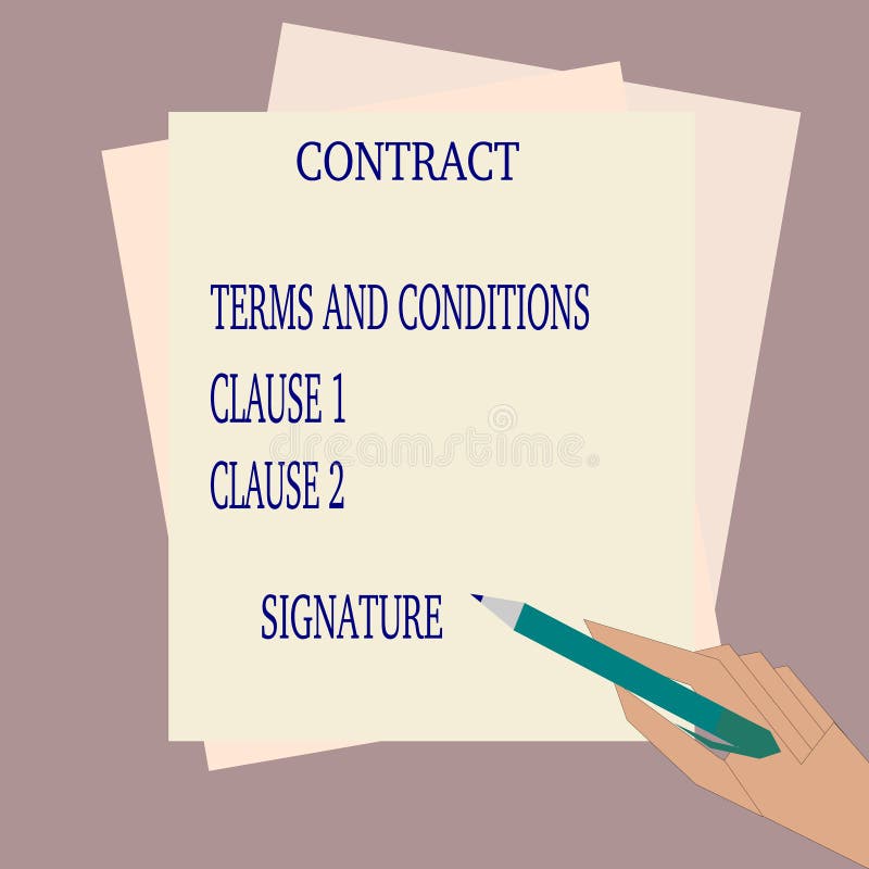 Signature d'un contrat illustration de vecteur. Illustration du ...