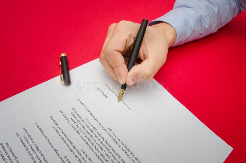 Signature D'un Contrat Important D'accord Image stock - Image du agenda ...
