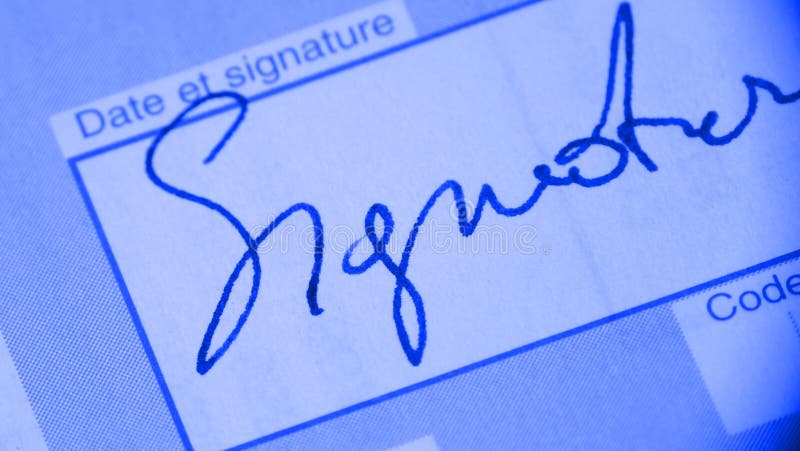 Signature on document stock image. Image of cheque, document - 11786631