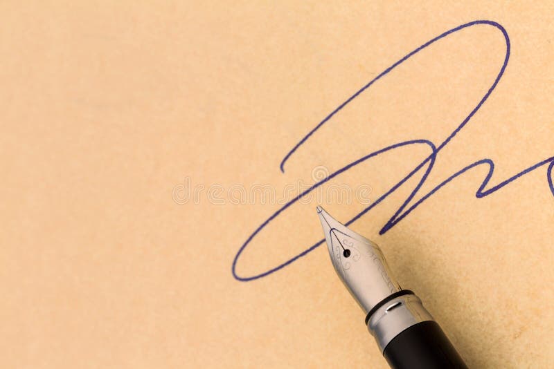 Signature De Stylo-plume Sur Une Lettre Image stock - Image du lettres ...