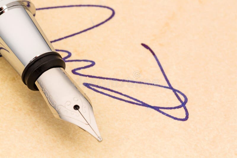 Signature et stylo-plume photo stock. Image du signature - 23375890