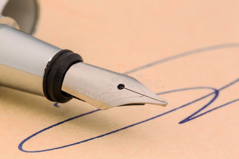 Signature à La Plume Sur Une Lettre Image stock - Image du lettres ...