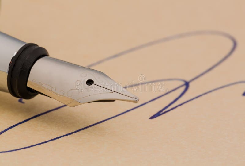 Signature et stylo-plume photo stock. Image du signature - 23375890