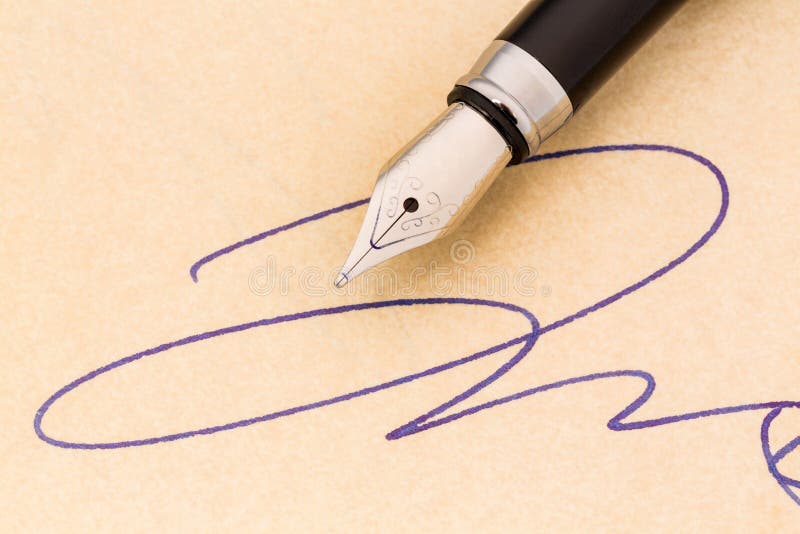 Signature à La Plume Sur Une Lettre Image stock - Image du lettres ...