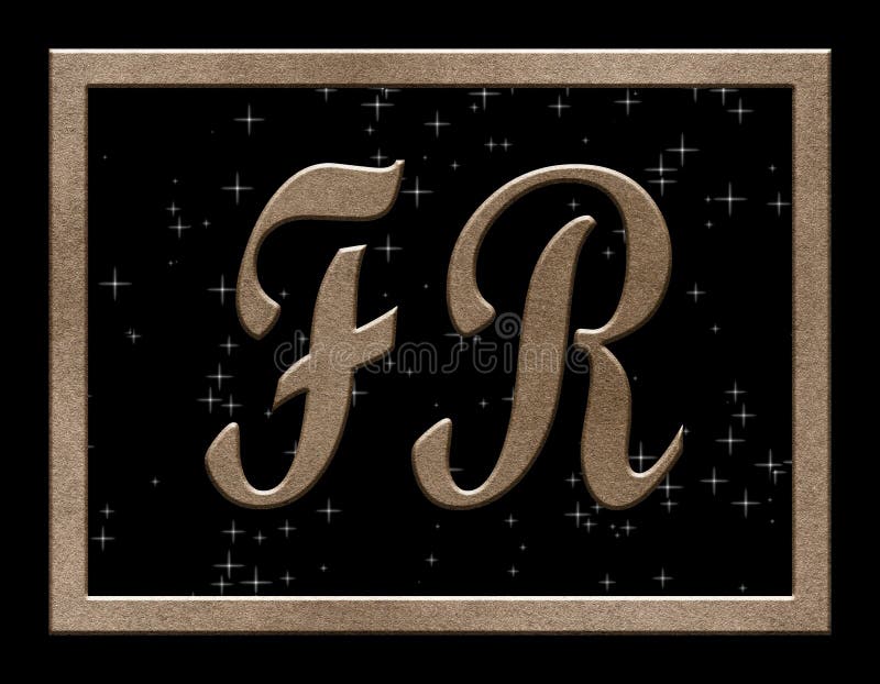 Signature FR , crystal stock illustration. Illustration of consonant ...