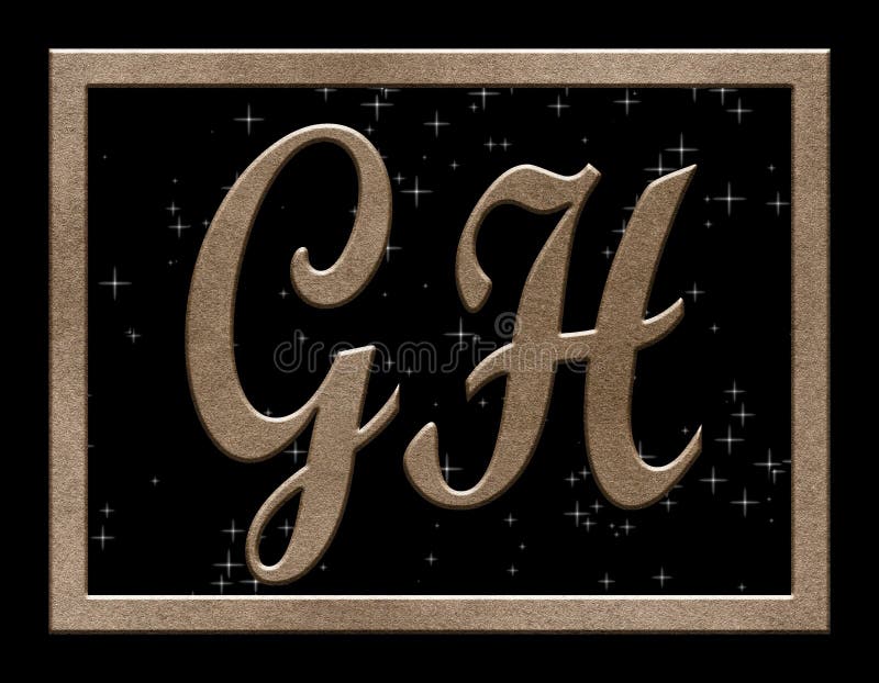 Signature GH , crystal stock illustration. Illustration of majuscule ...