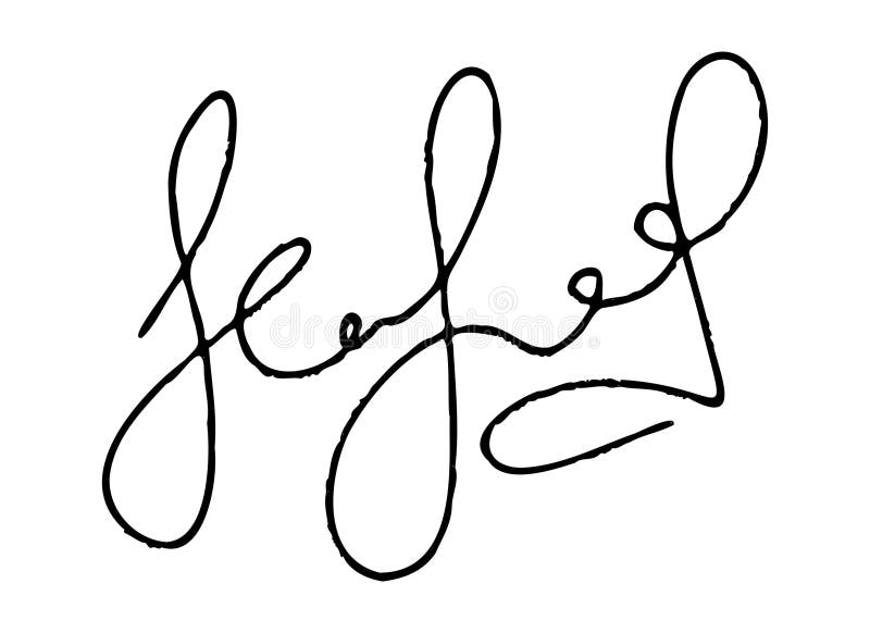 Signature Hand Drawn Autograph for Business Documents. Vector Textured ...