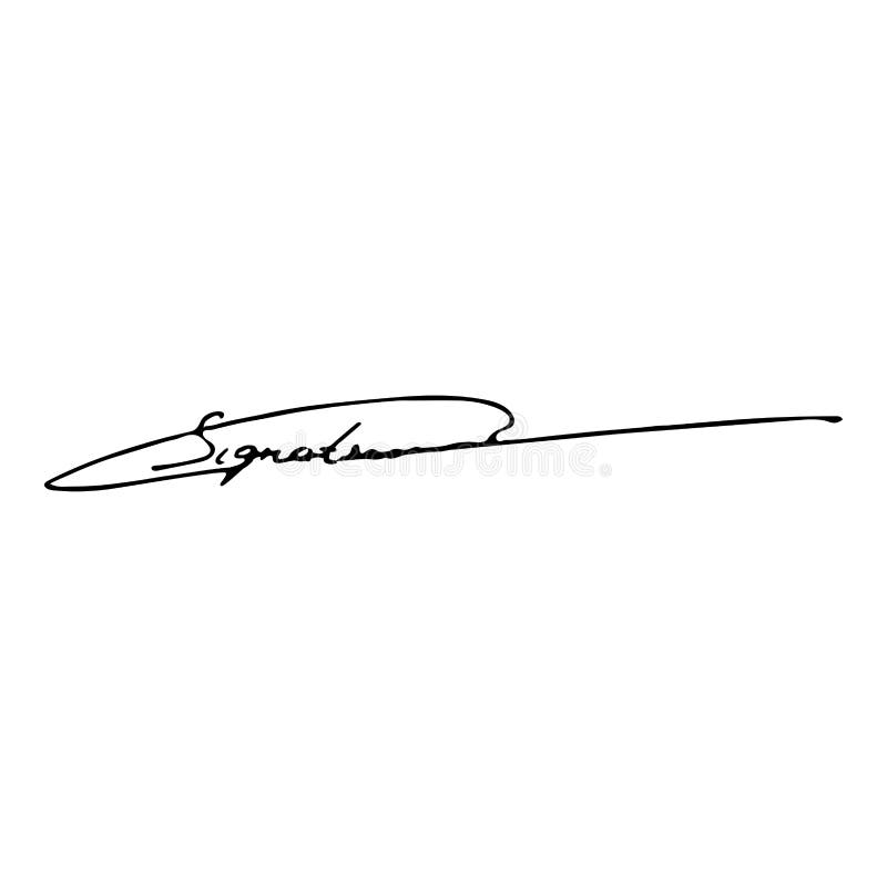 Signature Handwriting Icon Black Color Vector Illustration Flat Style ...