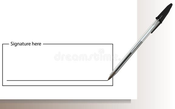 Signature ici illustration stock. Illustration du bureau - 48187537