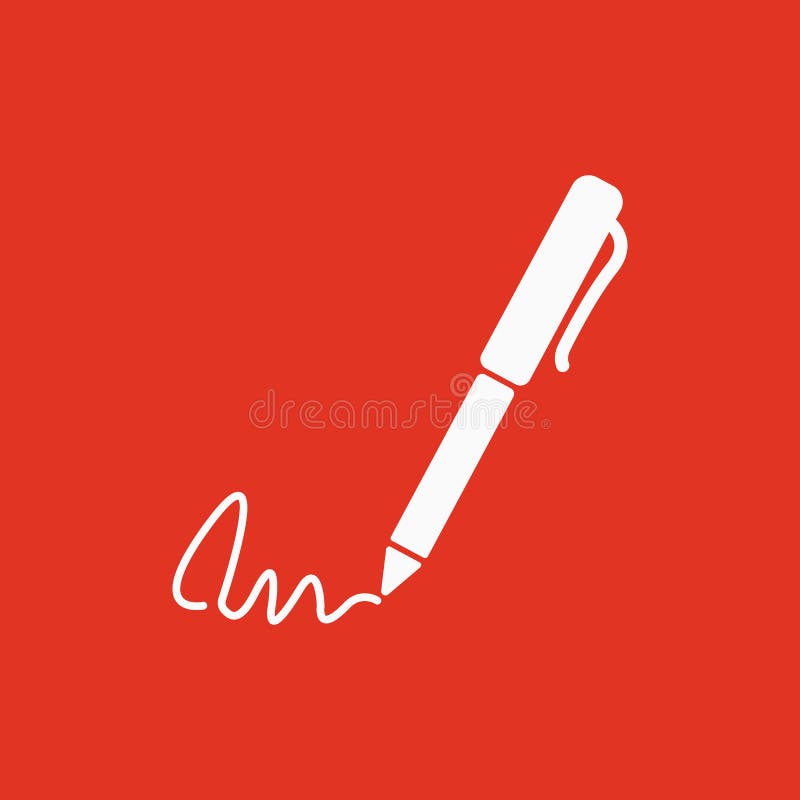 The Signature Icon. Pen and Undersign, Underwrite, Ratify Symbol Stock ...