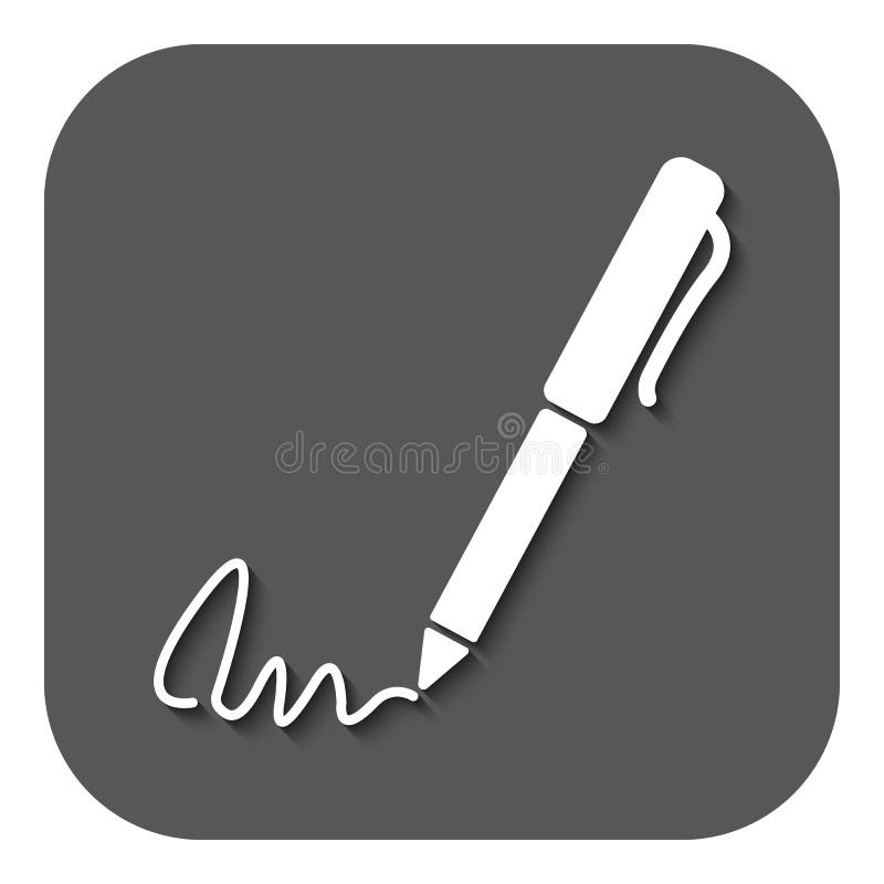 The Signature Icon. Pen and Undersign, Underwrite, Ratify Symbol Stock ...