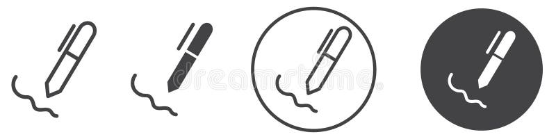 Signature Icon Thin Line Illustration Stock Illustration - Illustration ...