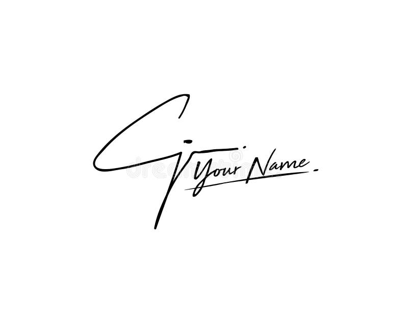 CJ Signature Initial Logo Template Vector. Initial Signature Logo ...