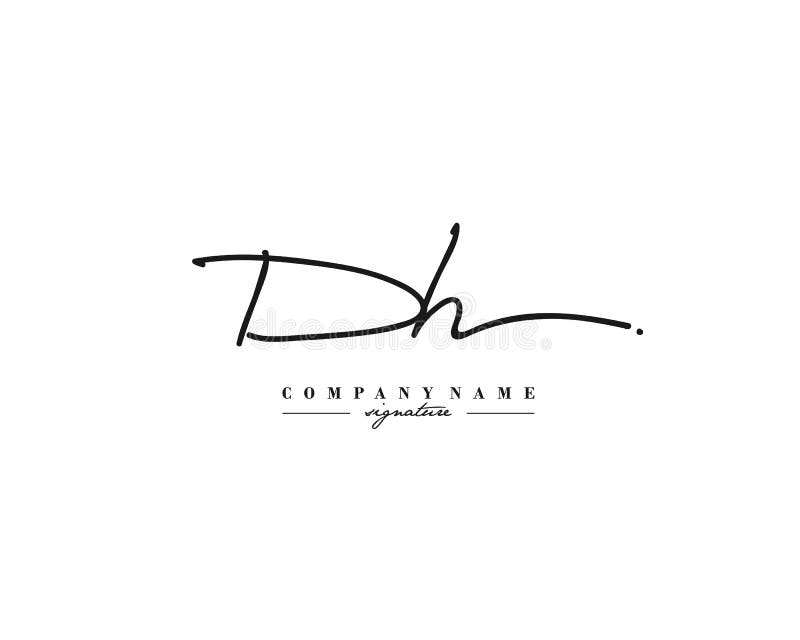 Initial D H DH Handwriting Logo Vector. Letter Handwritten Logo ...
