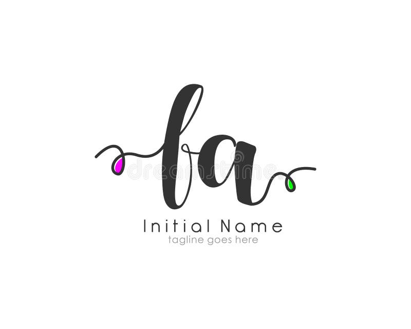 FA Signature Initial Logo Template Vector. Initial Signature Logo ...