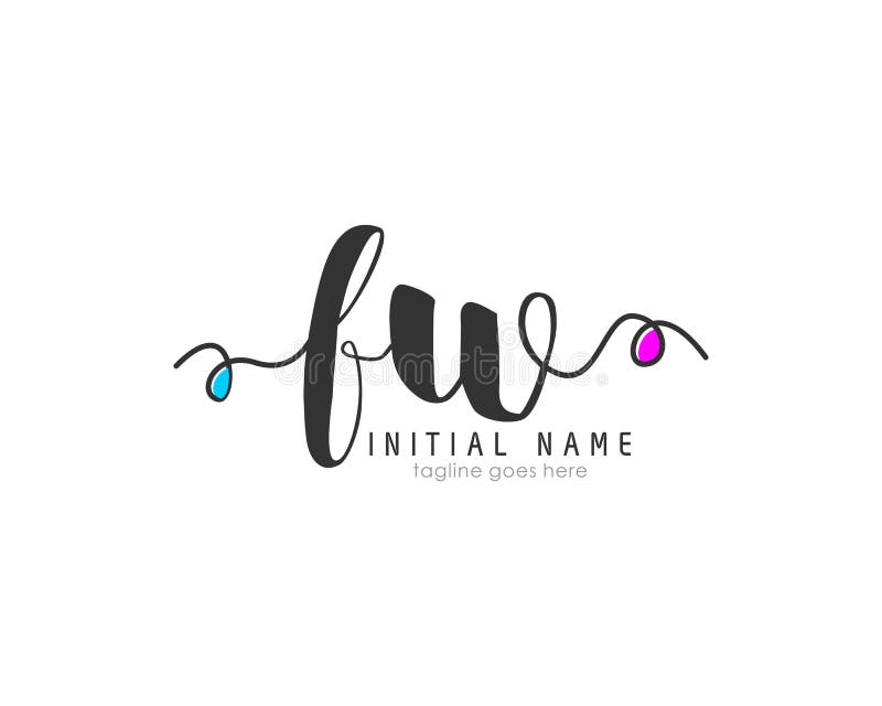FW Signature Initial Logo Template Vector. Initial Signature Logo ...