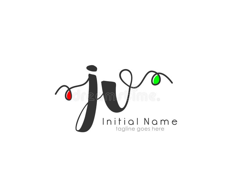JV Signature Initial Logo Template Vector. Initial Signature Logo ...