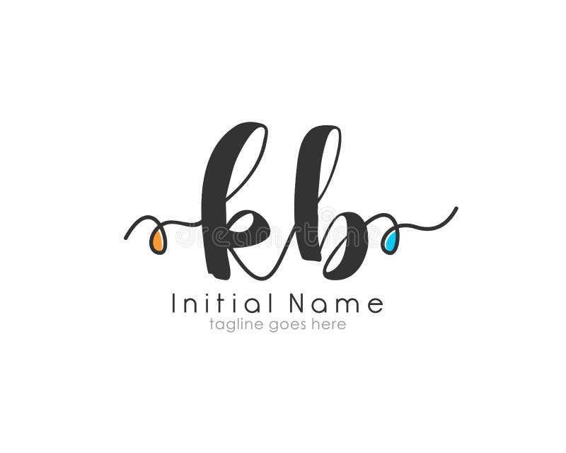 KB Signature Initial Logo Template Vector. Initial Signature Logo ...