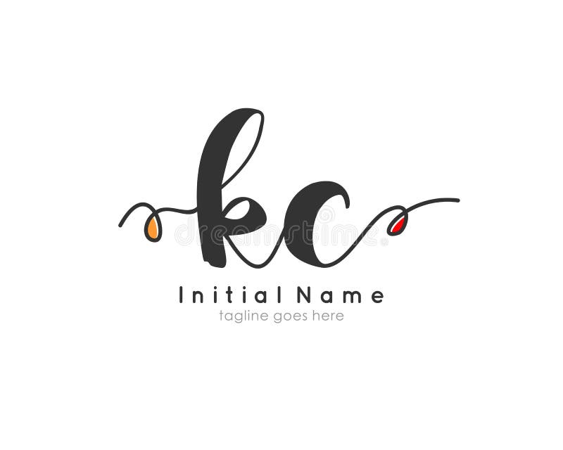 Initial K C KC Handwriting Logo Vector. Letter Handwritten Logo ...